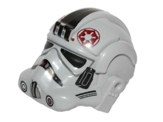 Деталь Lego 87556pb05 Minifigure, Headgear Helmet SW Stormtrooper Type 2, AT-AT Driver Dark Red Imperial Logo and Large Black Plates on Sides Pattern