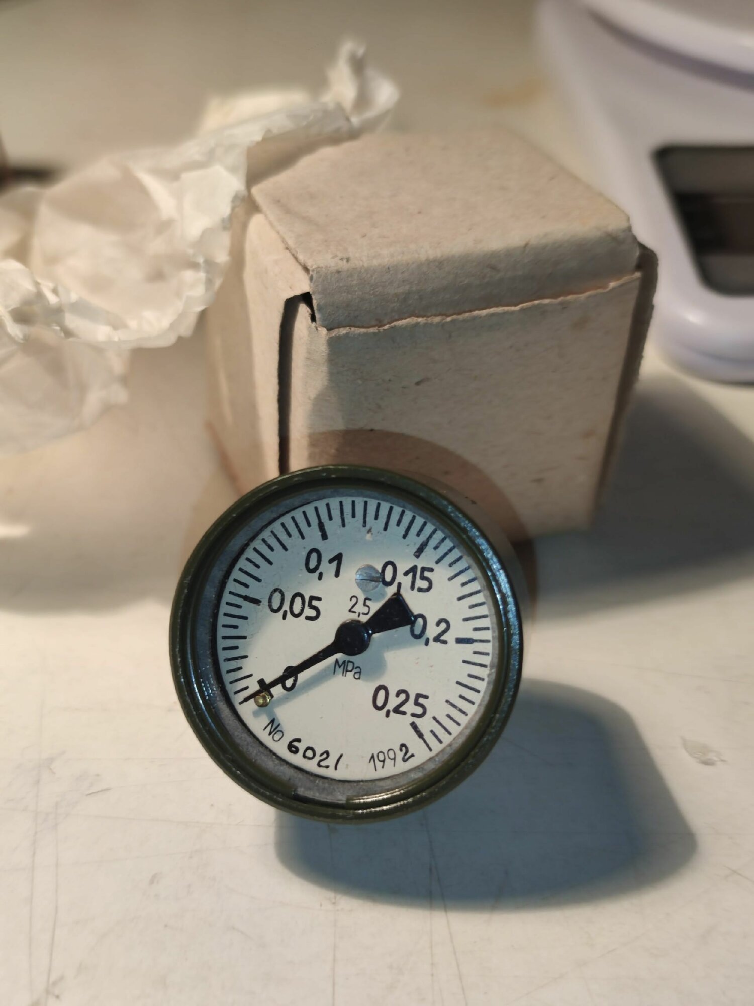 Манометр М-1/4 (0-0.25 MPa) цвет зеленый 1шт
