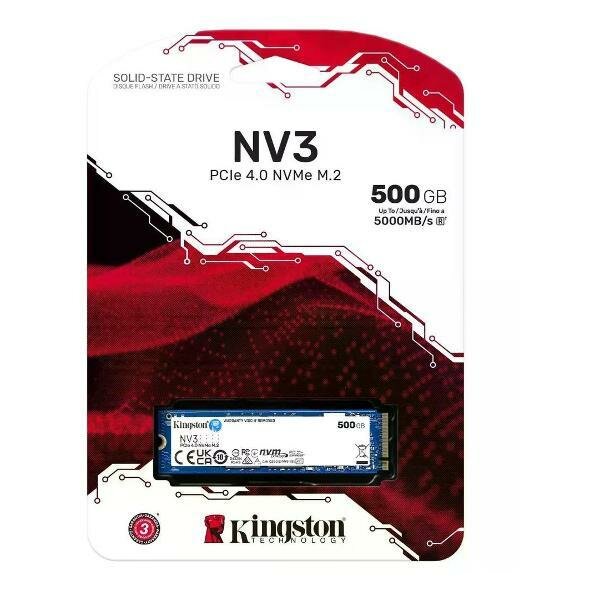 Внутренний диск SSD Kingston PCIe 4.0 x4 500GB SNV3S/500G NV3 M.2 2280