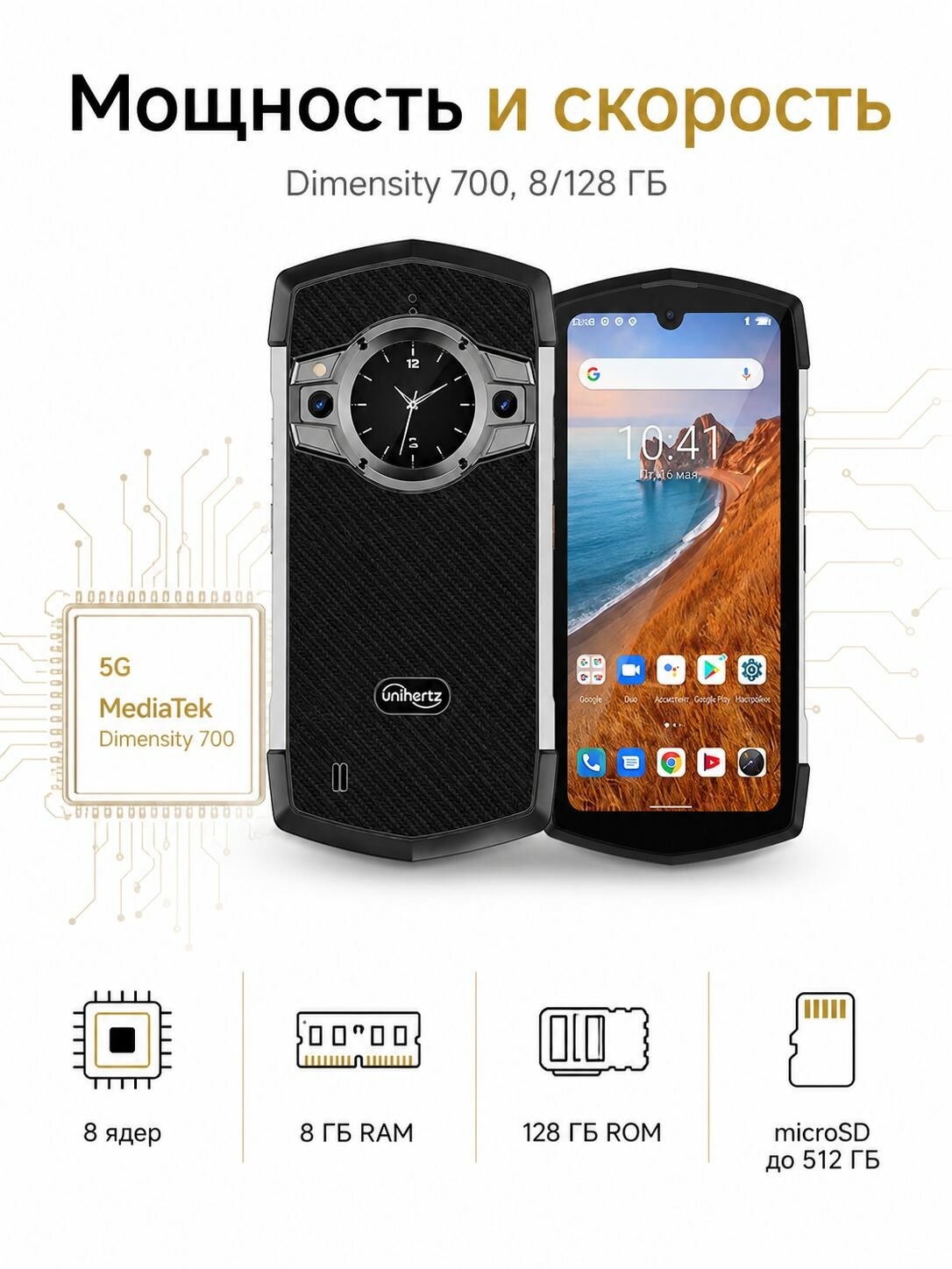 Смартфон Unihertz Ticktock (5G), черный — фото 1
