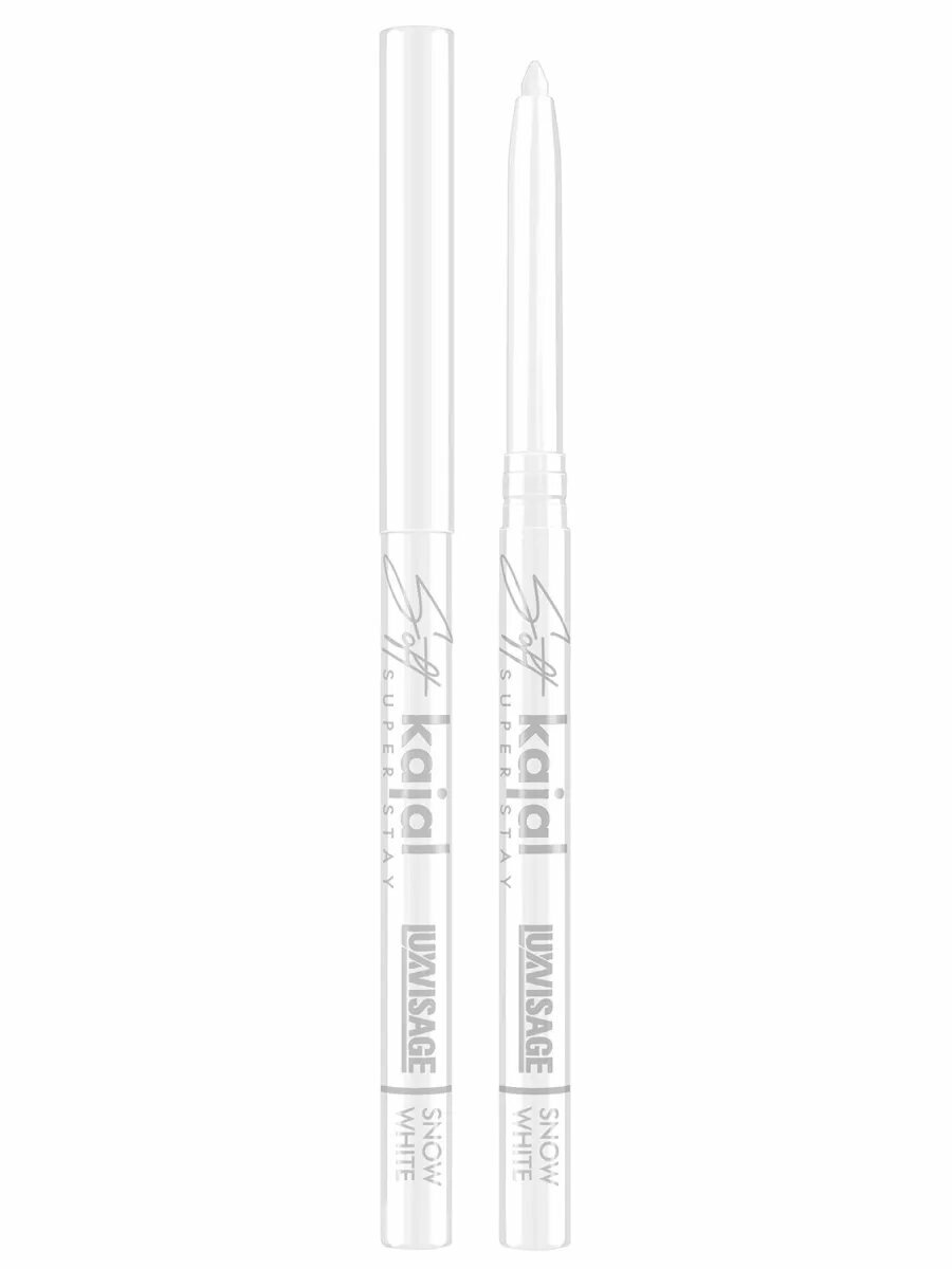 Карандаш каял для глаз белый матовый LuxVisage Snow White стойкий