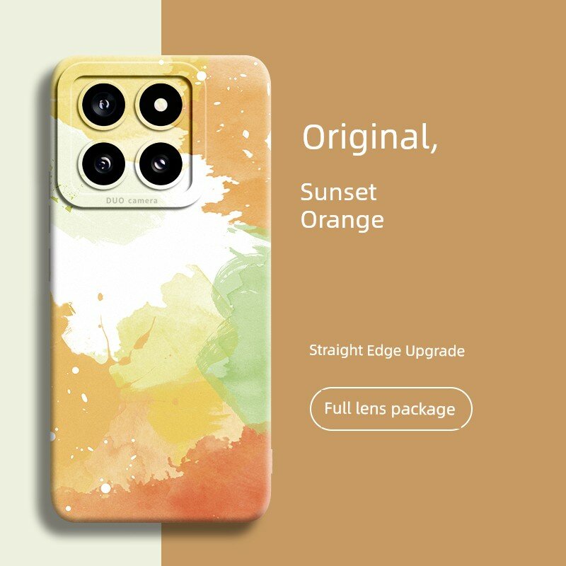 Чехол для Xiaomi 12S Ultra в оттенке закатного апельсина, антипригарное покрытие, премиум силикон для защиты телефона