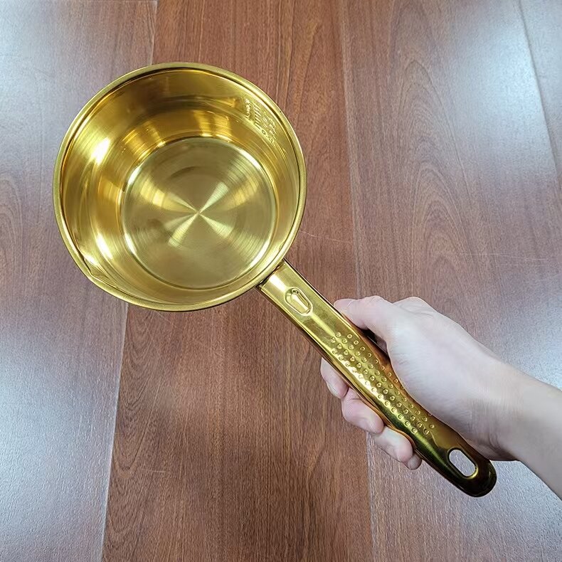 Золотой ковш из нержавеющей стали Buyer Star Gold A Роза, золото. Ручка от скольжения, шкала