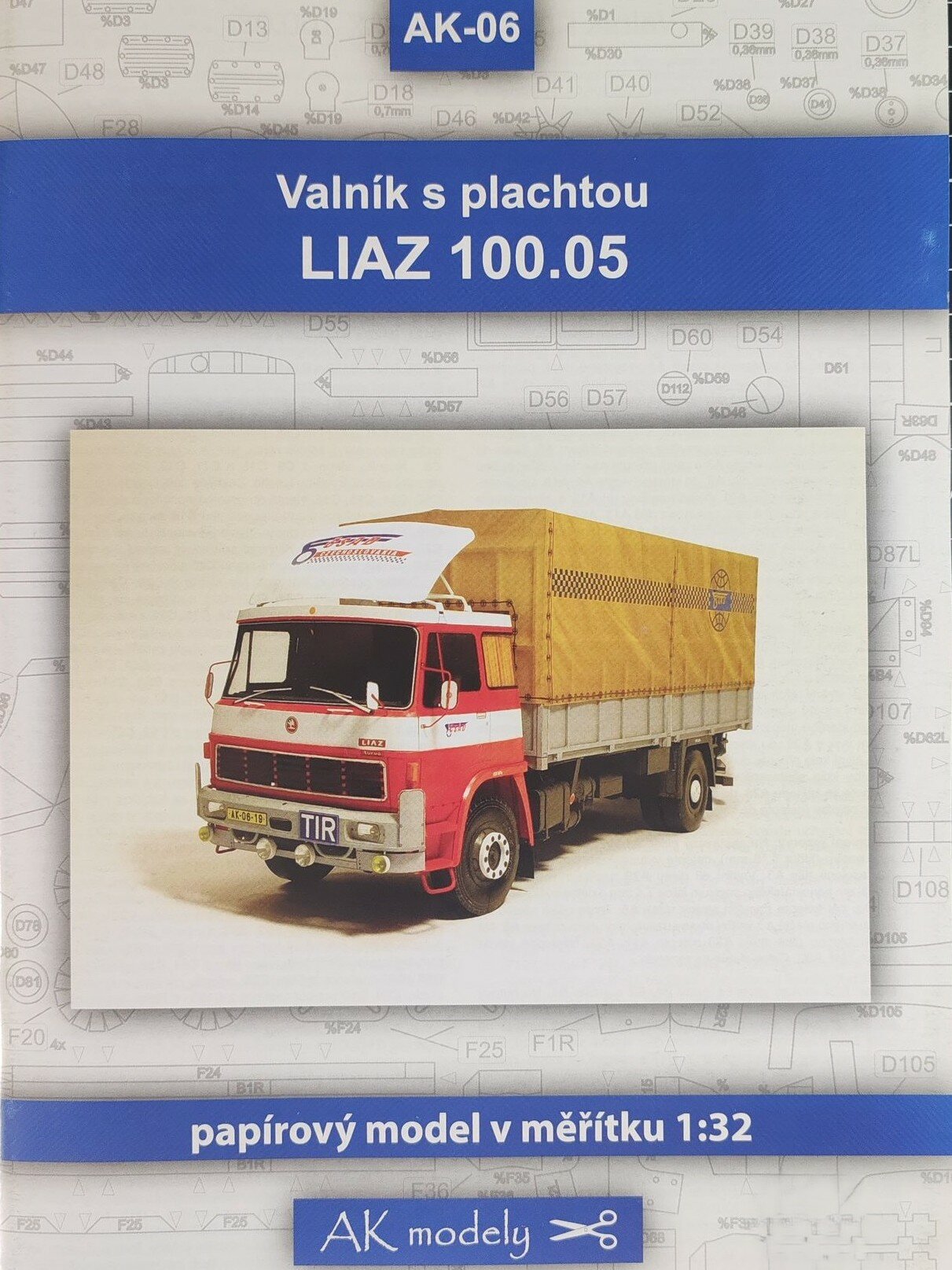Сборная бумажная модель Грузовик Liaz 100.05 - AK modely №6 (журнал)