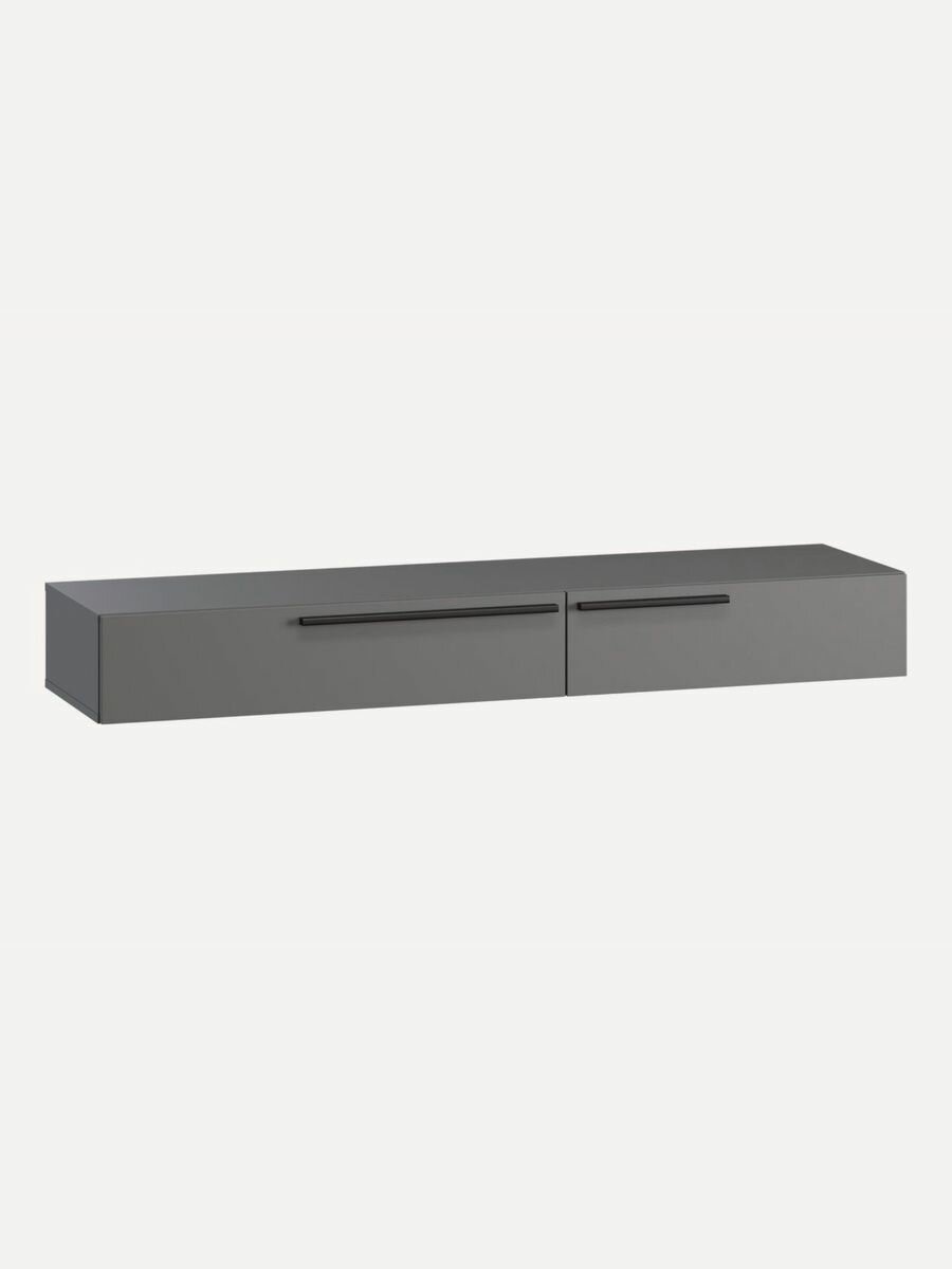 ТВ-тумба подвесная Кимбол Графитовый, divan.ru, 160x20, лдсп, графитовый