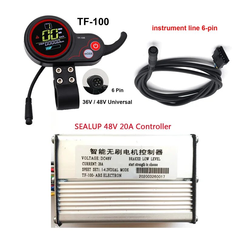 TF-100 48V 20A Контроллер двигателя с дисплеем