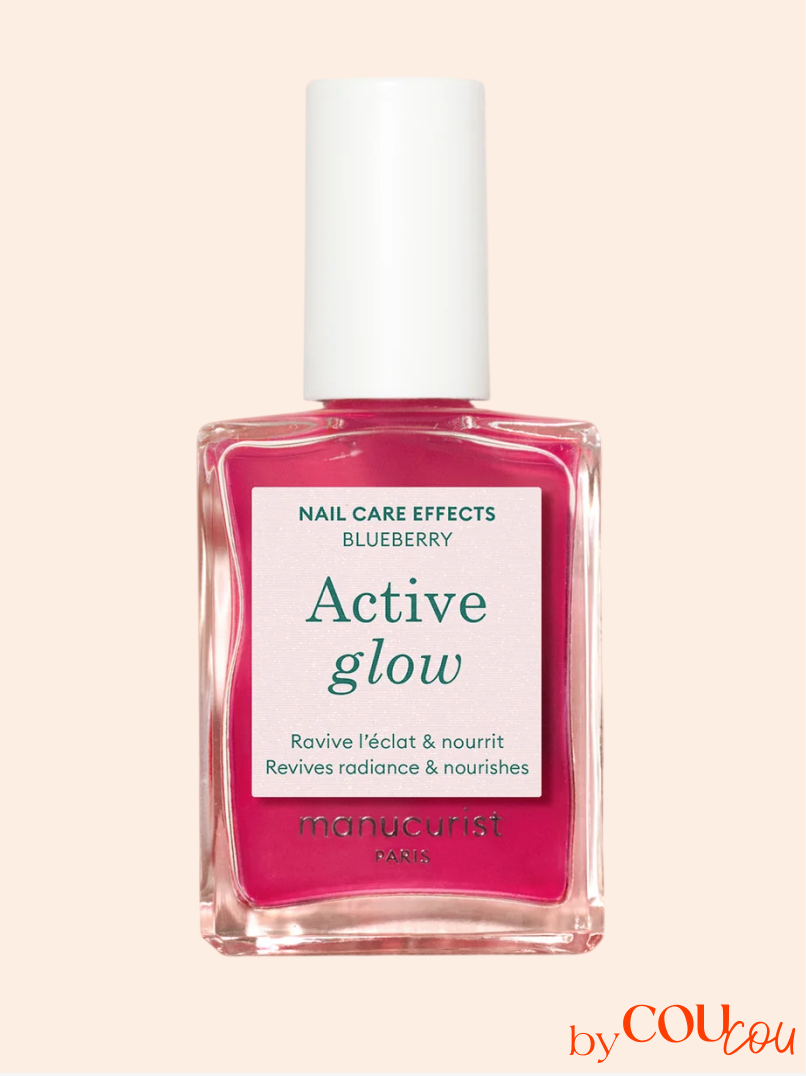Уходовый лак для ногтей Manucurist Active Glow Blueberry, 15 мл (полупрозрачный ягодно-розовый)