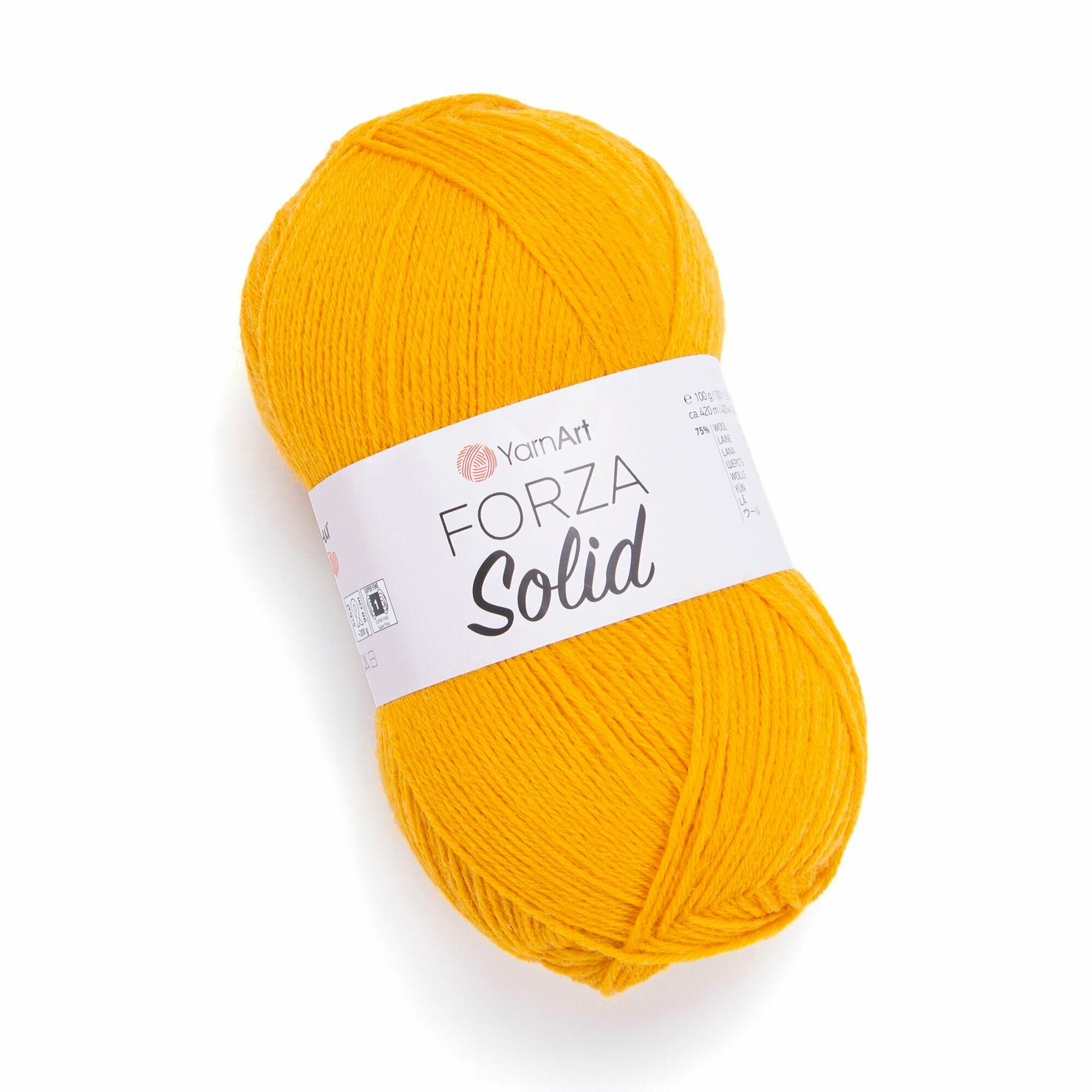 Пряжа YarnArt Forza Solid 4610 (2 мотка 100г/420м) жёлтый