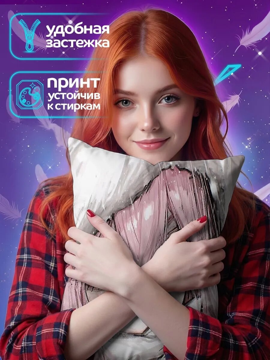 Подушка дакимакура Девушка в белом — фото 1