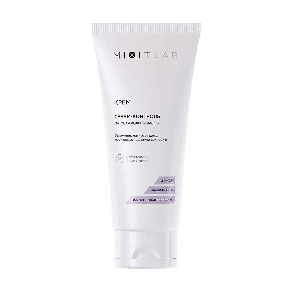 Mixit Lab Hyaluron Гиалурон-концентрат Крем-гель матовая кожа 12 часов с ниацинамидом и цинком для жирной кожи 50 мл 1 шт