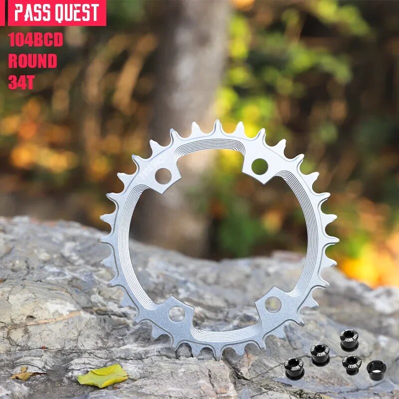 Звездочка PASS QUEST 104BCD Silver Black 32-48T 34T Silver