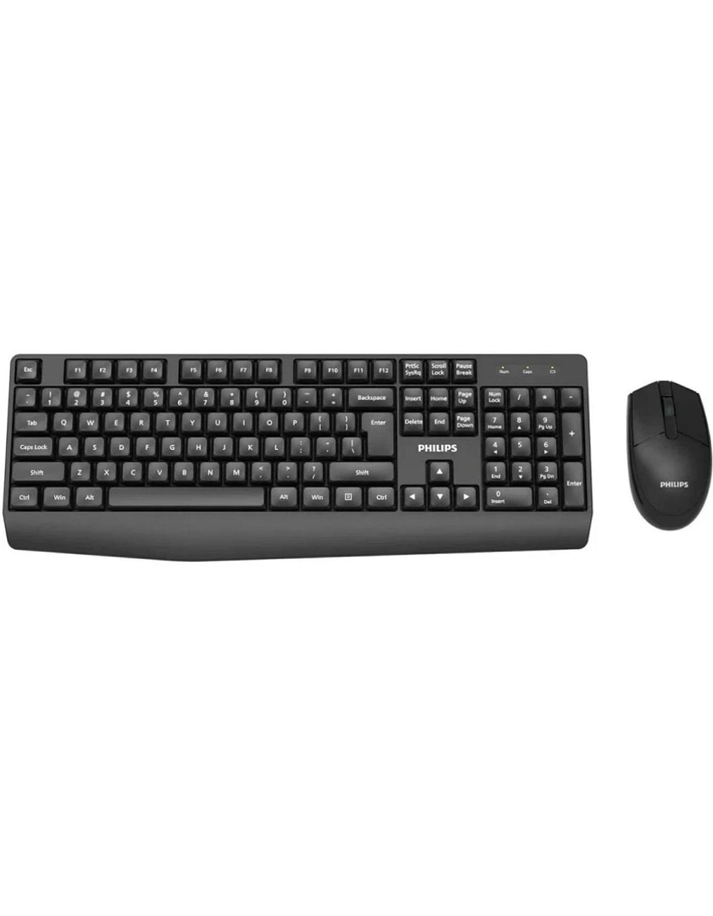 Клавиатура и мышь Wireless Philips SPT6337 2.4 GHz 104 клав/3 кнопки, 1600dpi, русская заводская раскладка, чёрный