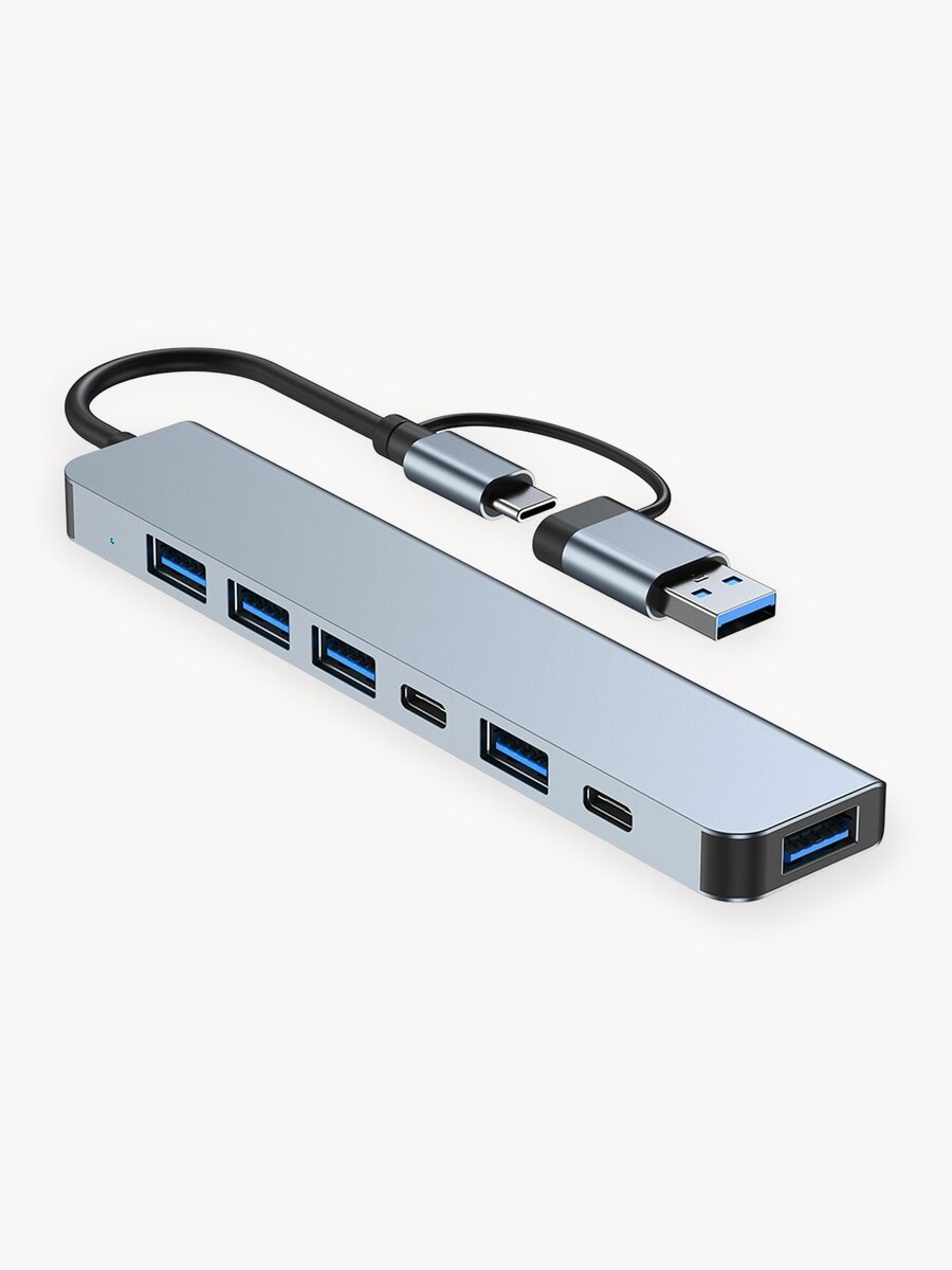 USB разветвитель адаптер 7 в 1 USB HUB Type C док станция Usb 3.0 хаб 3 0 переходник концентратор адаптер для ноутбука для макбука USB-2.0 Type-c. USB 3.0