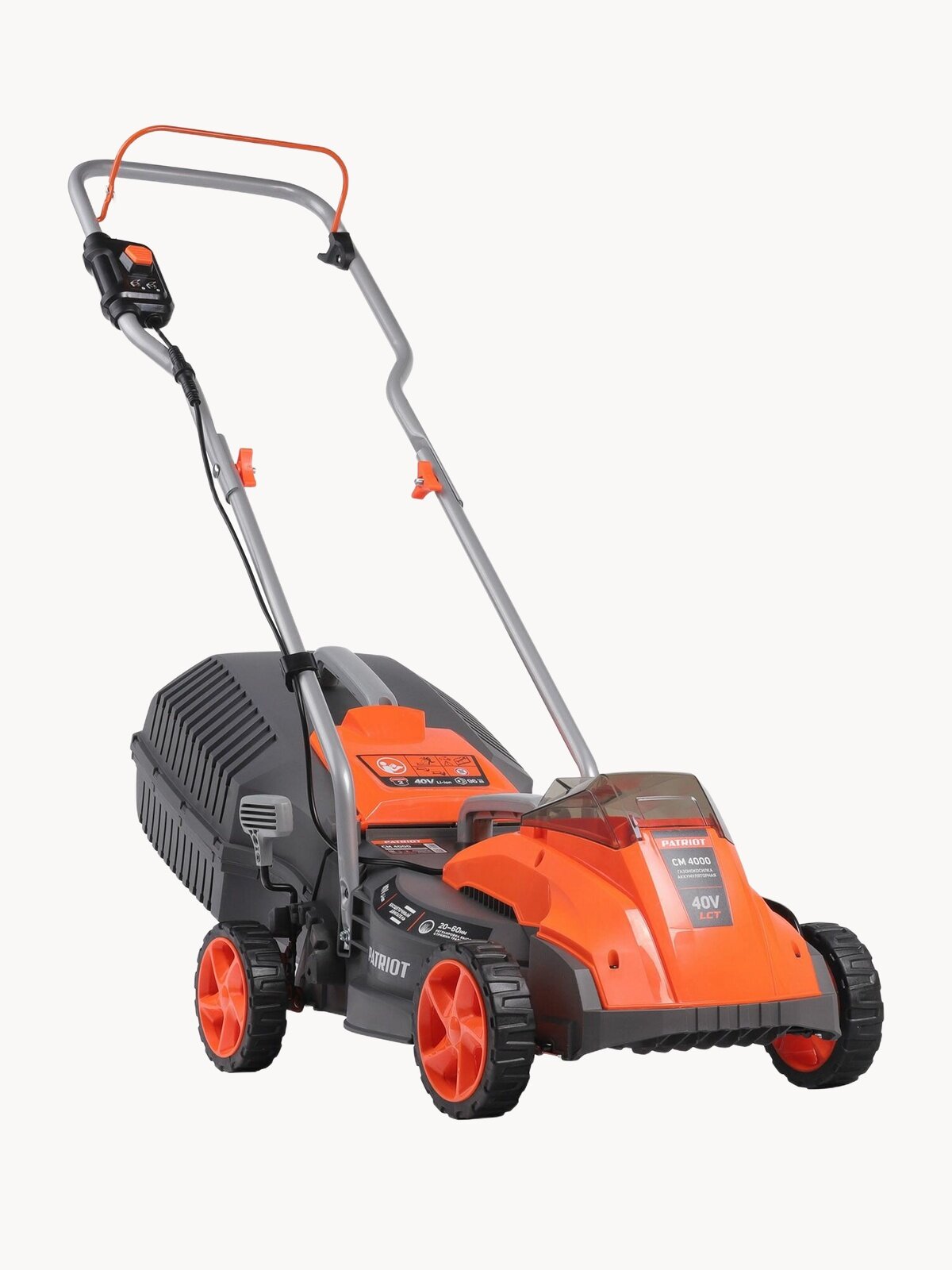Газонокосилка аккумуляторная PATRIOT CM 4000 LCT, 40В, ширина скашивания 32см, травосборник 30л, без аккумулятора