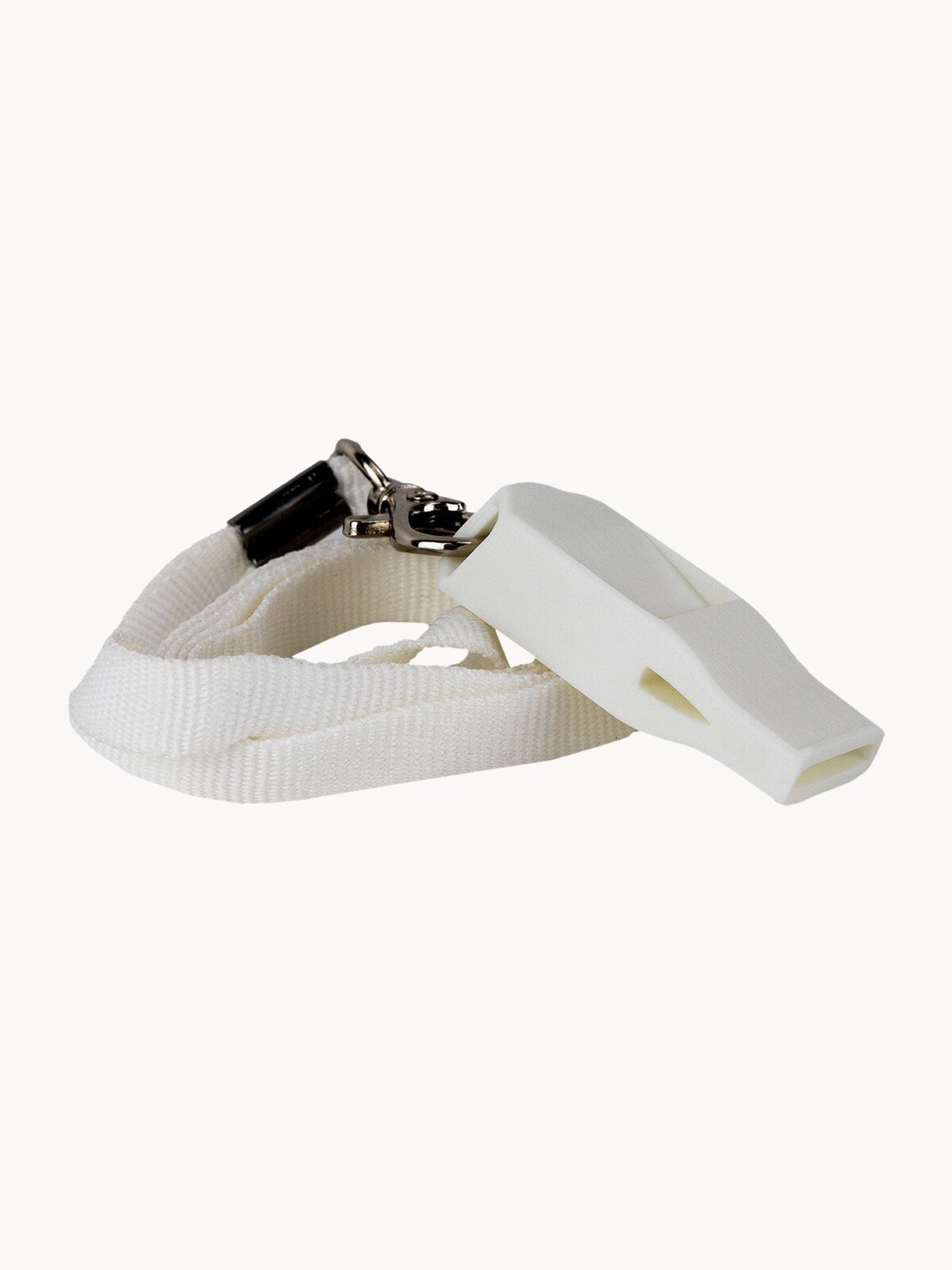 Свисток профессиональный JUMPfs, FS-WT, пластик, без шарика, на ленте с карабином, белый