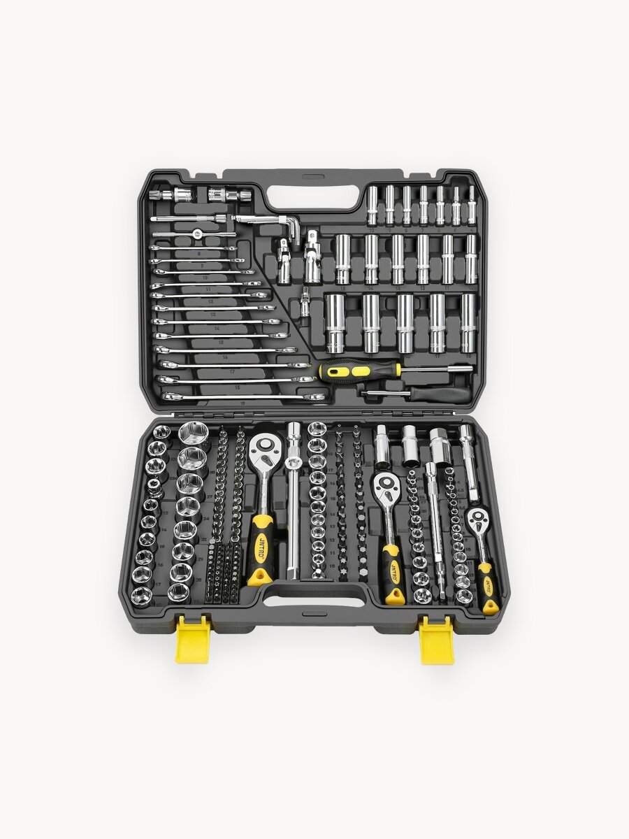 Набор ручных инструментов для авто Jntrd J-10216, 216 предметов, трещотка 24 зубца 1/2", 3/8", 1/4"