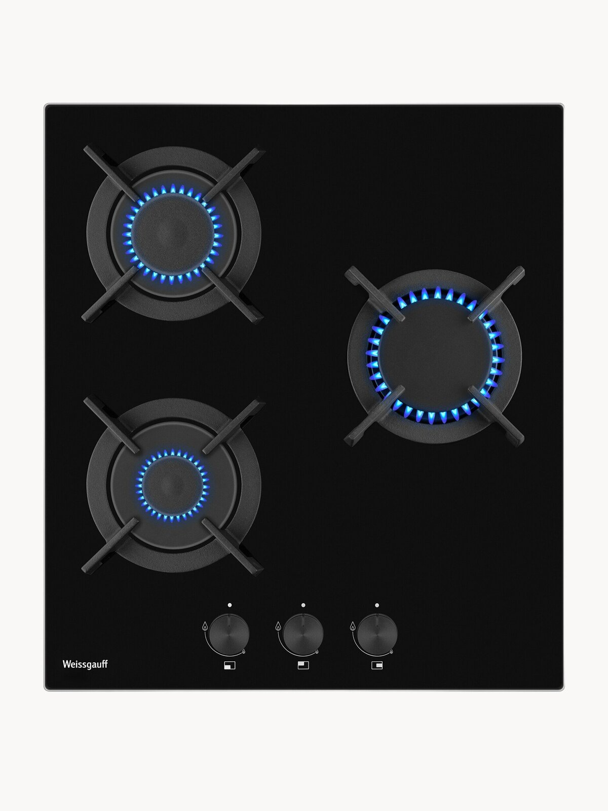 Варочная панель Weissgauff HG 453 BGV, Рукоятки Hi-Tech, Автоматический электроподжиг
