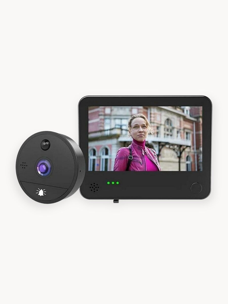 Видеоглазок с монитором Tuya Wi-Fi для двери 2.0MP HDcom DW8-Tuya (1080P) (O45992VI) с записью на SD карту и датчиком движения. Дверной глазок