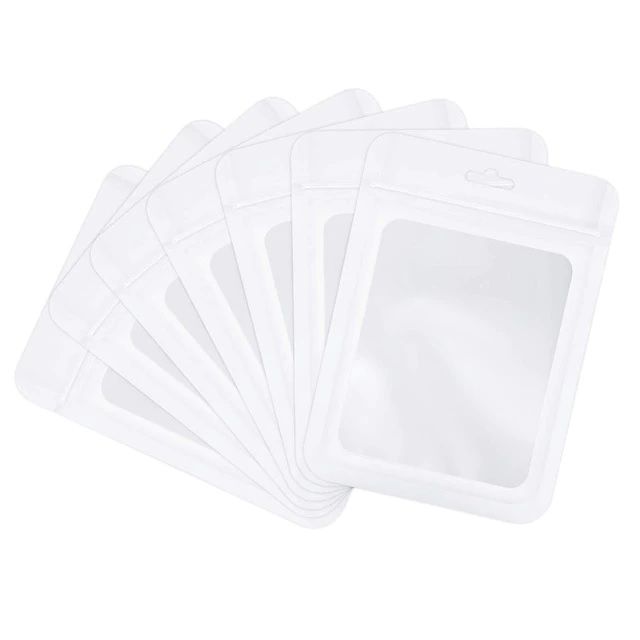 Zip-lock пакет с застежкой и окошком 50 шт 10,5*15 см , белые