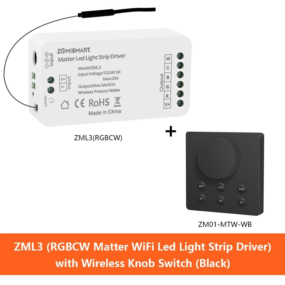 Zemismart ZML3 RGB CW WW светодиодная лента ZML3(RGBCW) Black