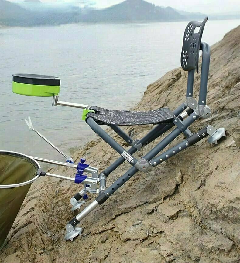 Кресло раскладное, алюминиевый каркас NINI, регулируемые ножки, серое, 36x44x32 см