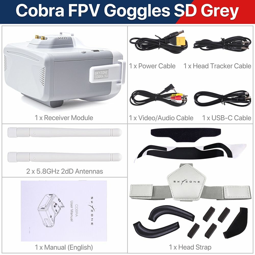 Видеоглазки Cobra SD X V4 800x480 4,3 дюйма, 5,8 G, 48-канальный приемник, видеорегистратор с головным трекером
