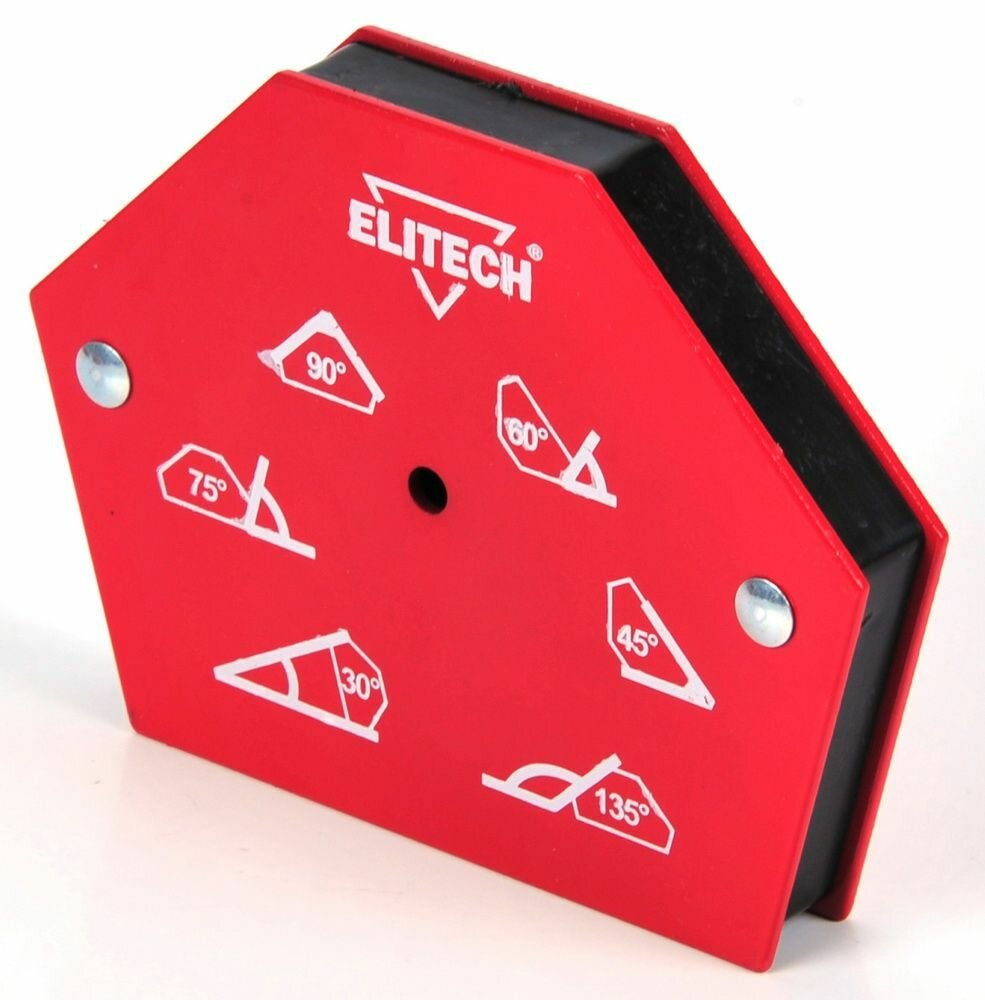Магнитный угольник для сварки Elitech, 30/45/60/75/90/135 градусов, металл, 24 кг