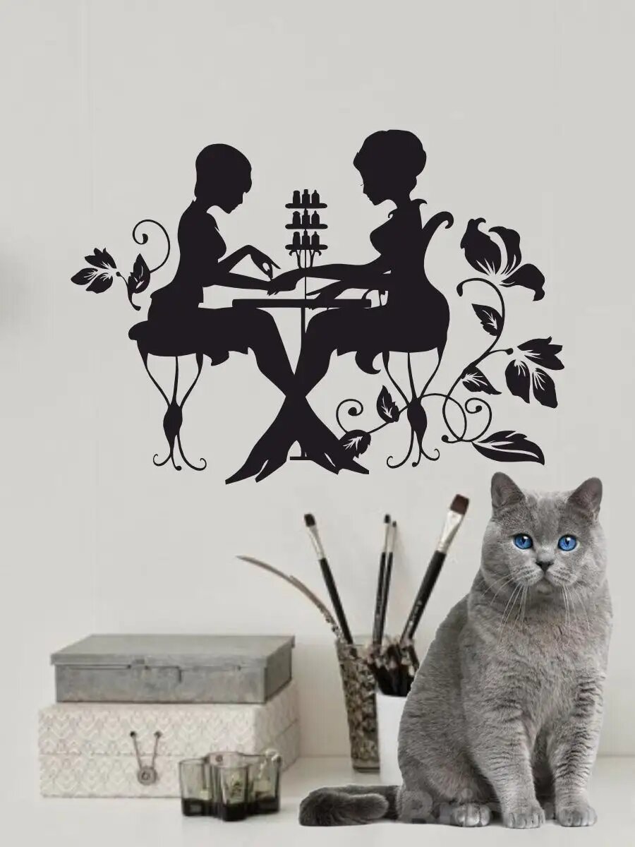 Наклейка на стену для декора Салон красоты Маникюр