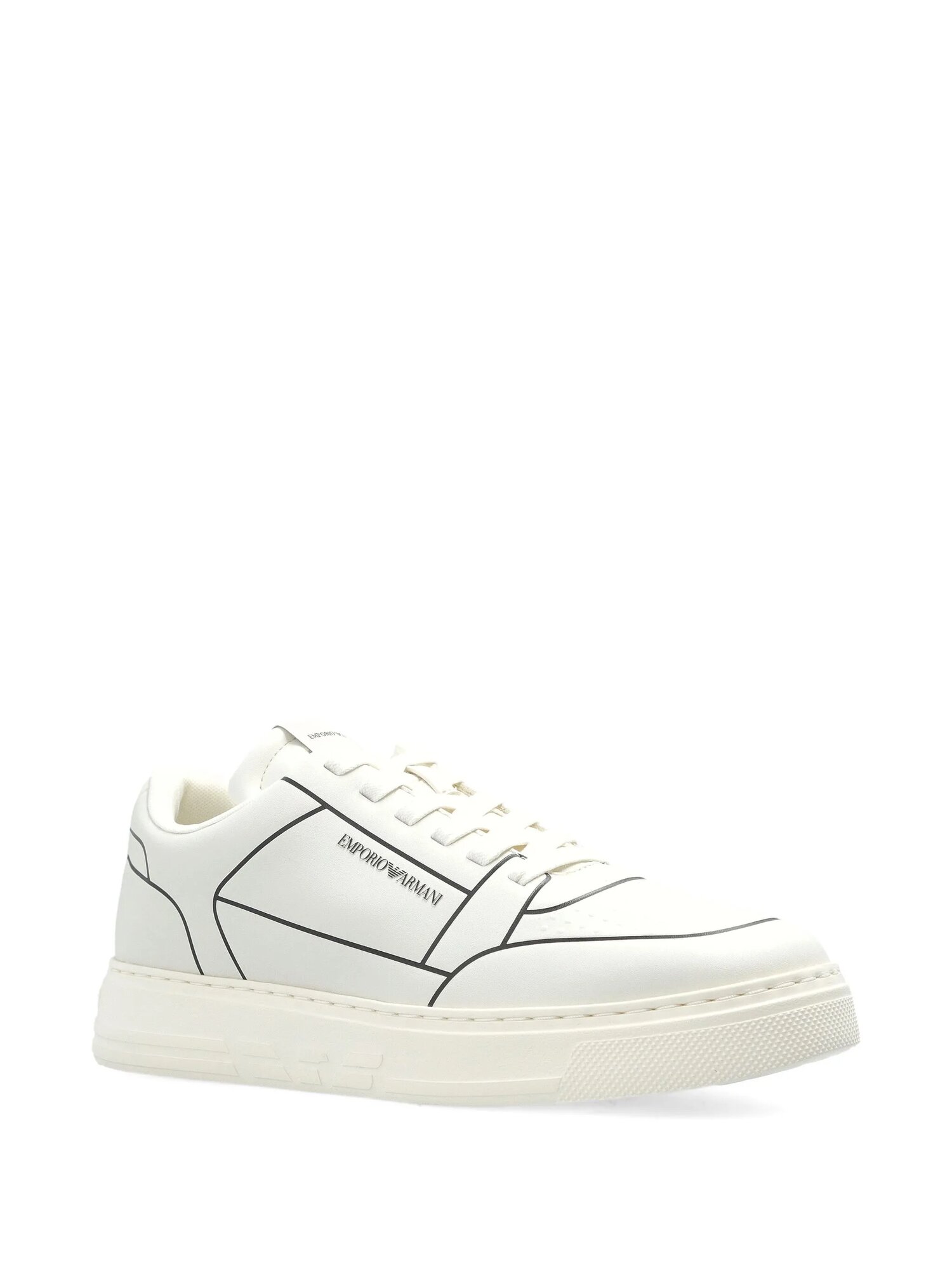 Кроссовки EMPORIO ARMANI Outline-print sneakers, размер 36, бежевый/белый — фото 1