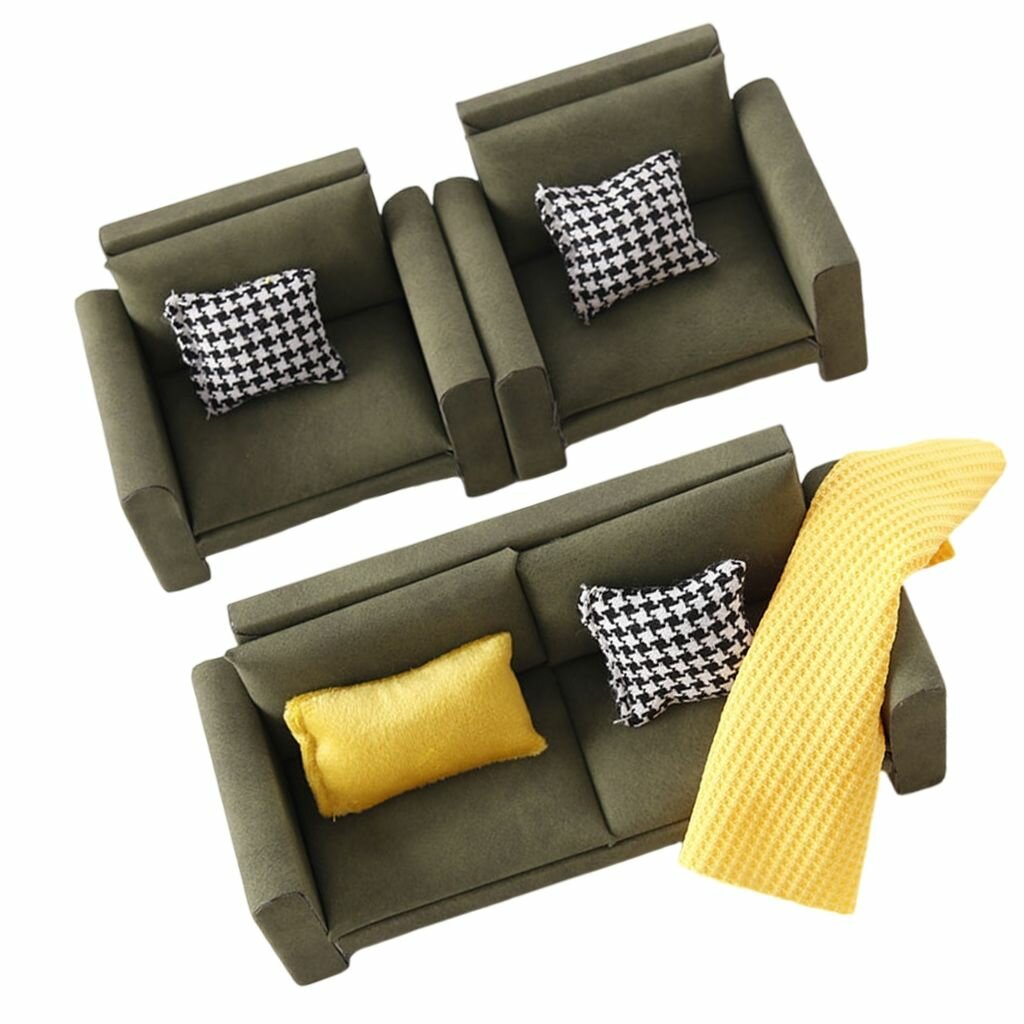 Современный миниатюрный диван 1/12 для кукольных домиков