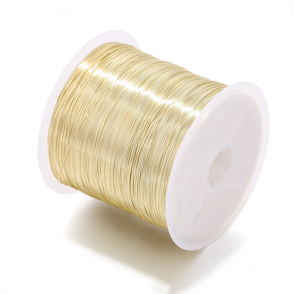 Медная проволока St.kunkka для бижутерии 0,3-0,6 мм 0.4mm x 100meters, Желтый, Light gold