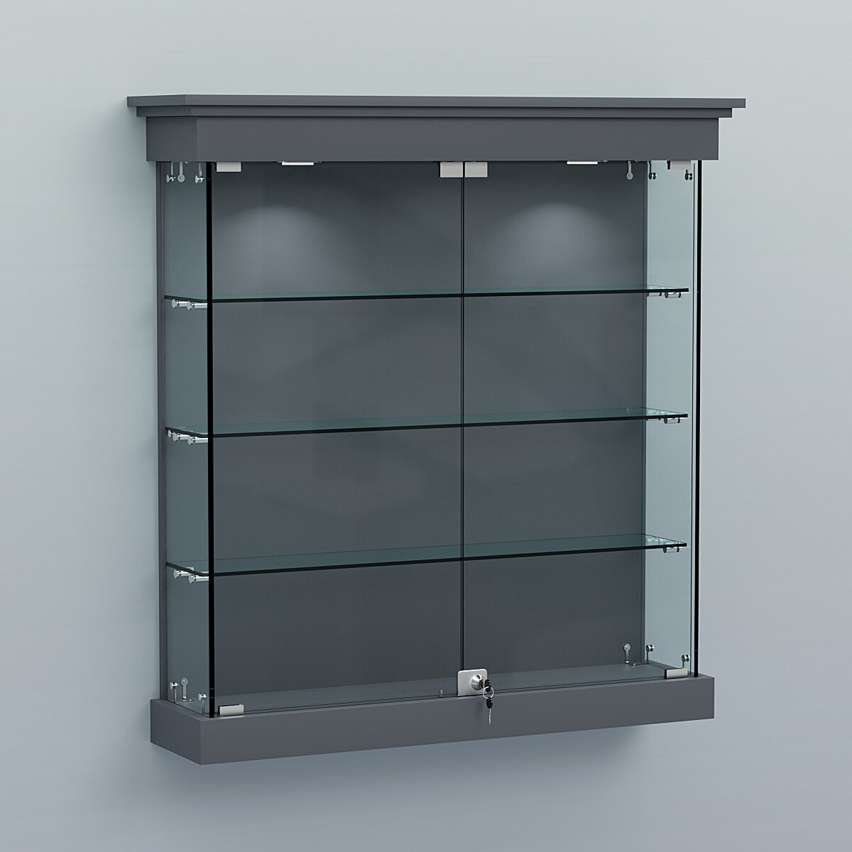 Витрина для музеев "Коллекция" настенная №2-3, Темно-Серый. Производитель товара - компания ТОБ.