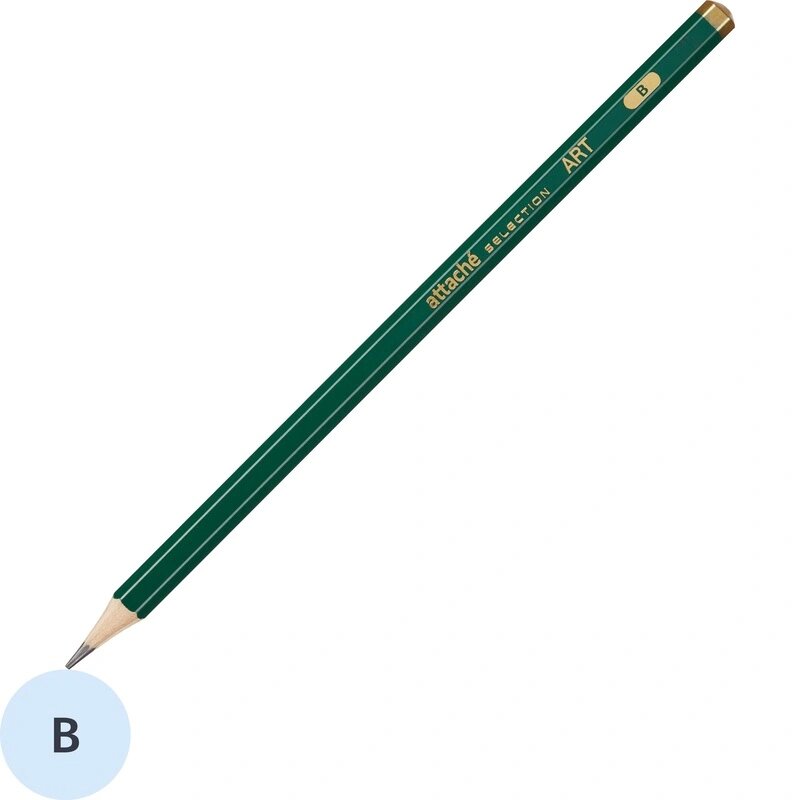 Карандаш чернографитный Art, B, шестигр, б/ласт