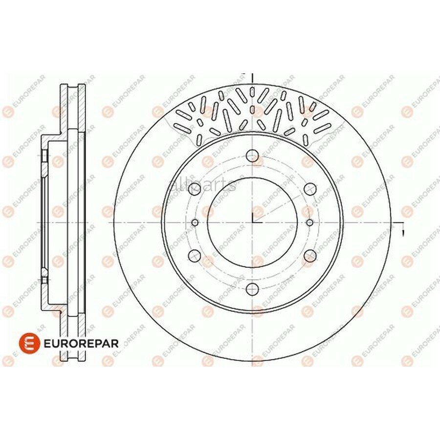 EUROREPAR 1667856680 Диск тормозной MITSUBISHI PAJERO 00- (R16) передний