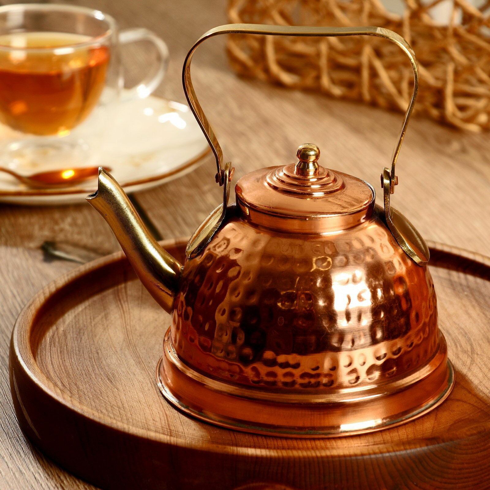 Чайник медный, 500 мл, тип плиты: для газовой плиты, вид: чайник
