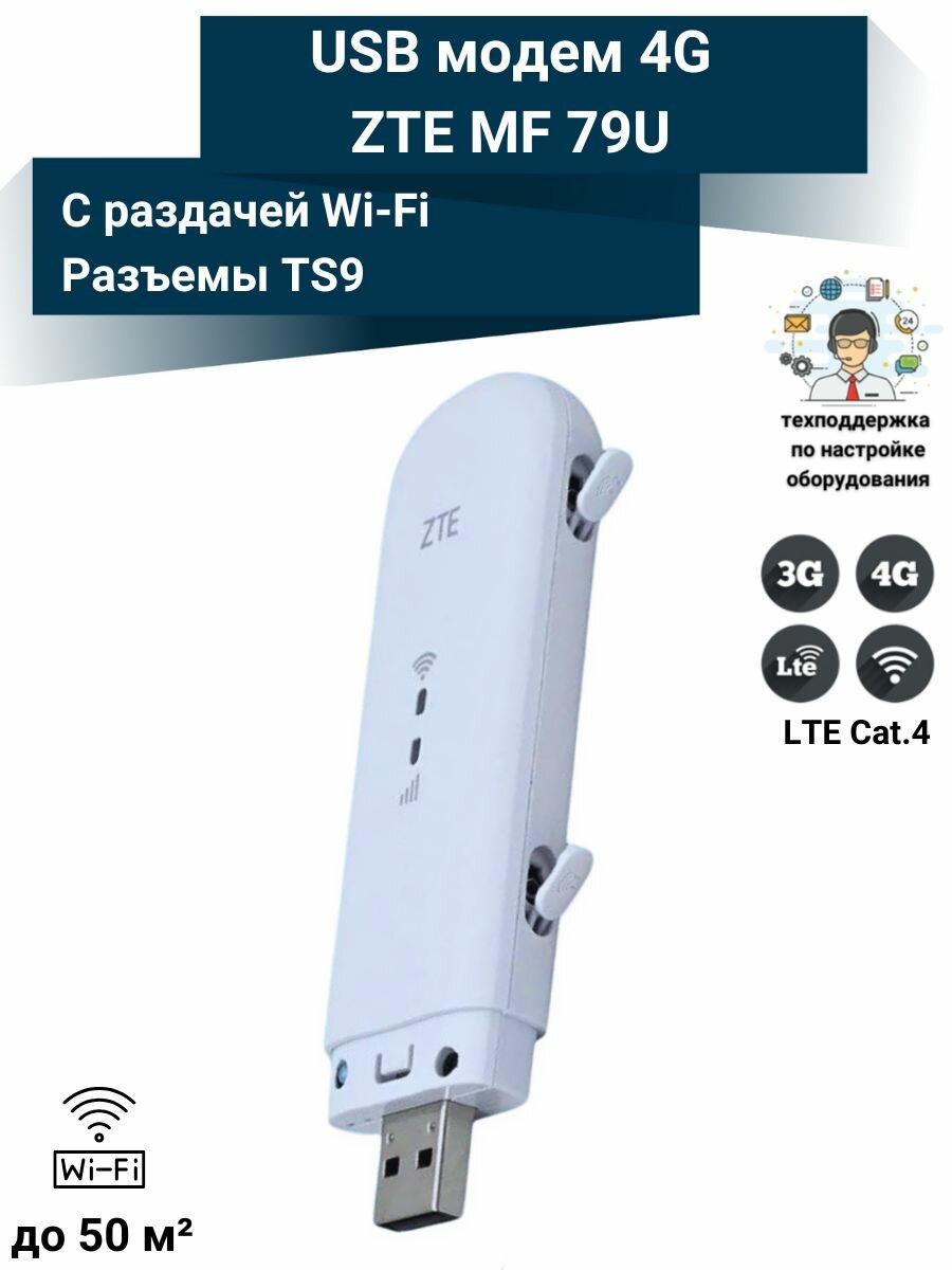 Беспроводной 3G/4G/LTE модем ZTE MF79U с Wi-Fi