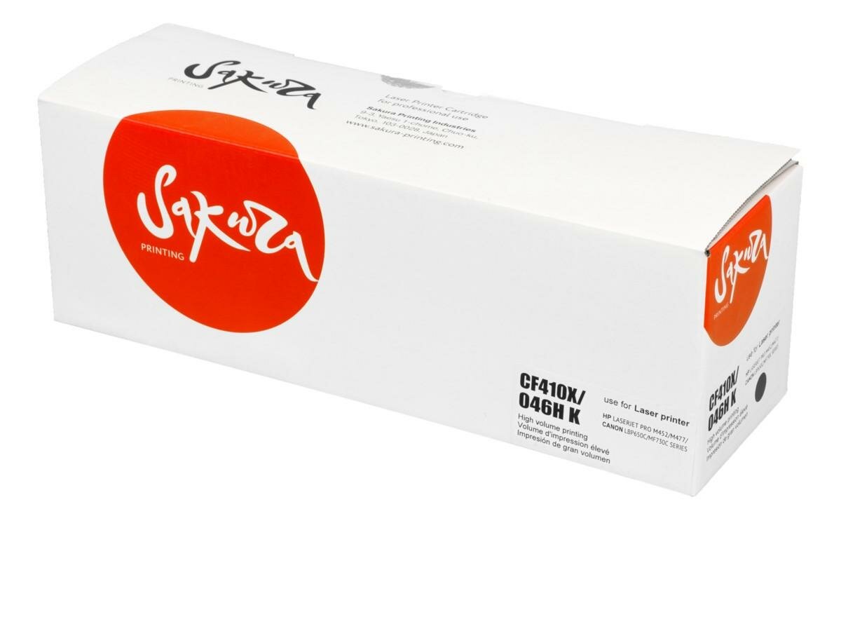 Картридж SAKURA CF410X/046HBK черный для HP LJ Pro M452/477/377 совместимый (6.5K) (SACF410X/046HBK)