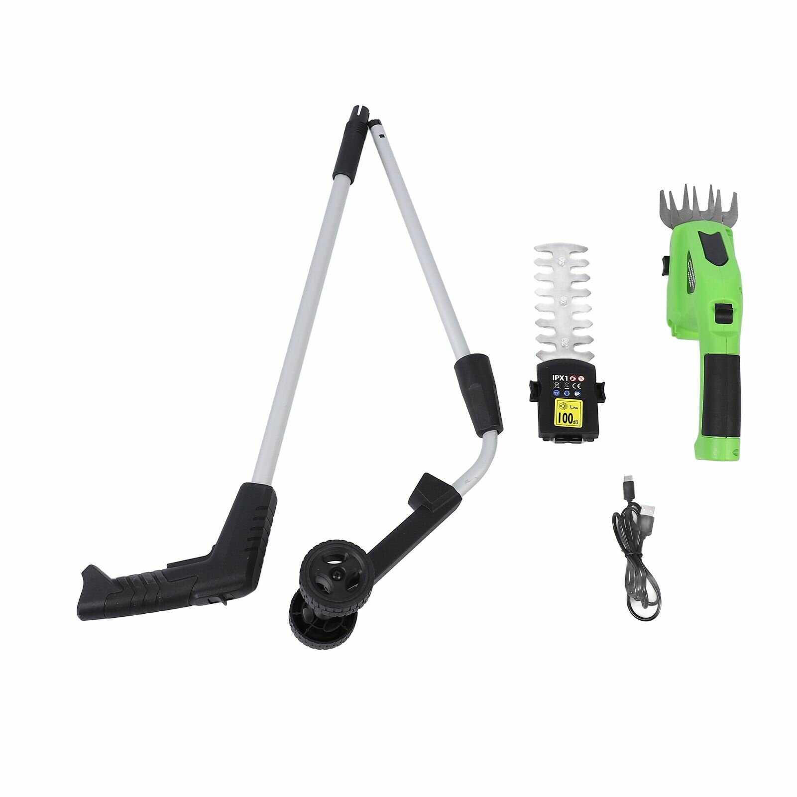 Беспроводной кусторез 7,2 В. Высокомощный аккумуляторный электрический ручной триммер с эргономичной удлинительной штангой для ухода за садом.