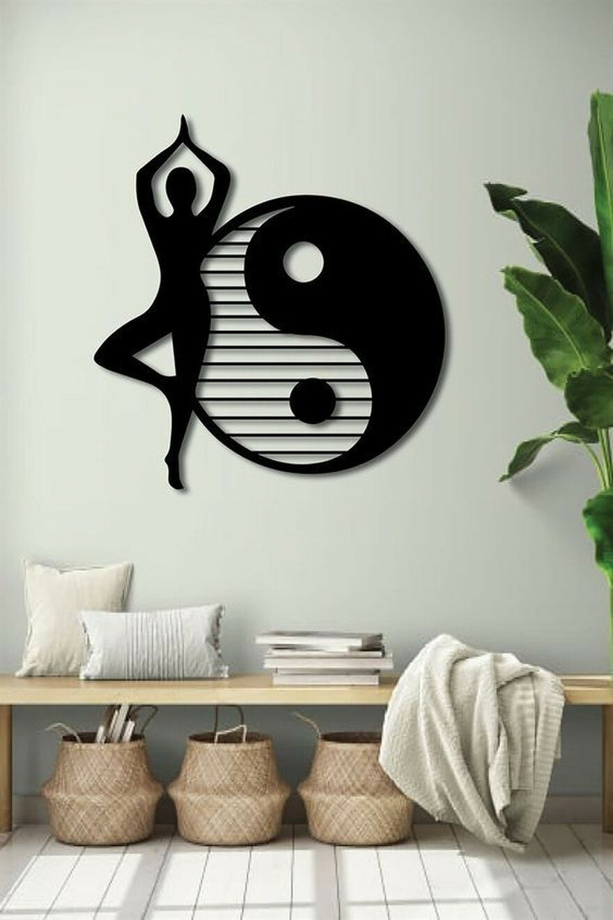 Картина, панно "Инь и ян", настенная, китайская философия, символ противоположных свойств