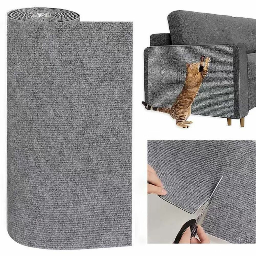 Когтеточка на стену для кошек, самоклеющаяся ковролин, защитная пленка для мебели/стен, темно-серый, 100x60 см