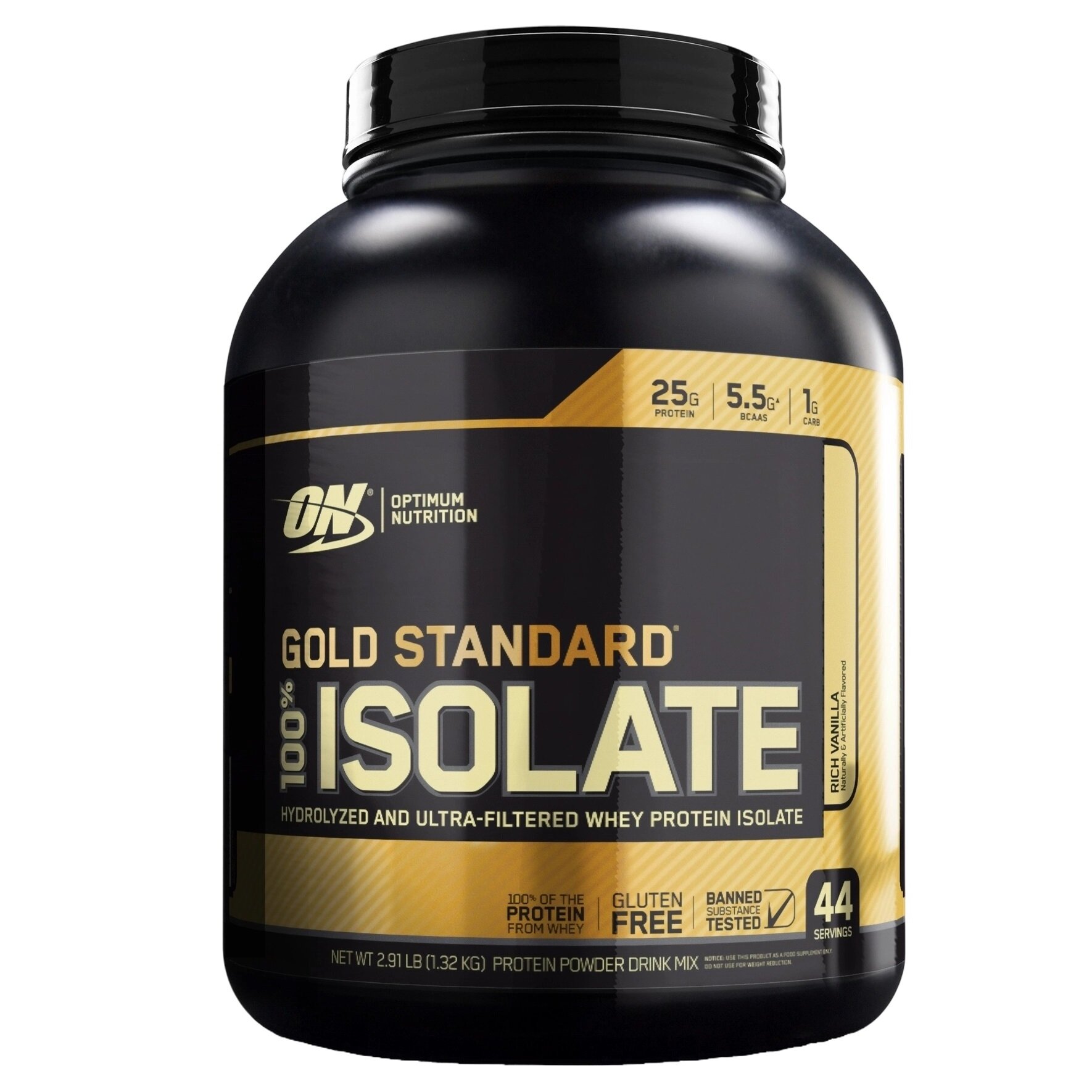Изолят сывороточного белка Gold Standard 100% Isolate 1320 -1360 гр 2.91-3lb (Optimum Nutrition) Ваниль
