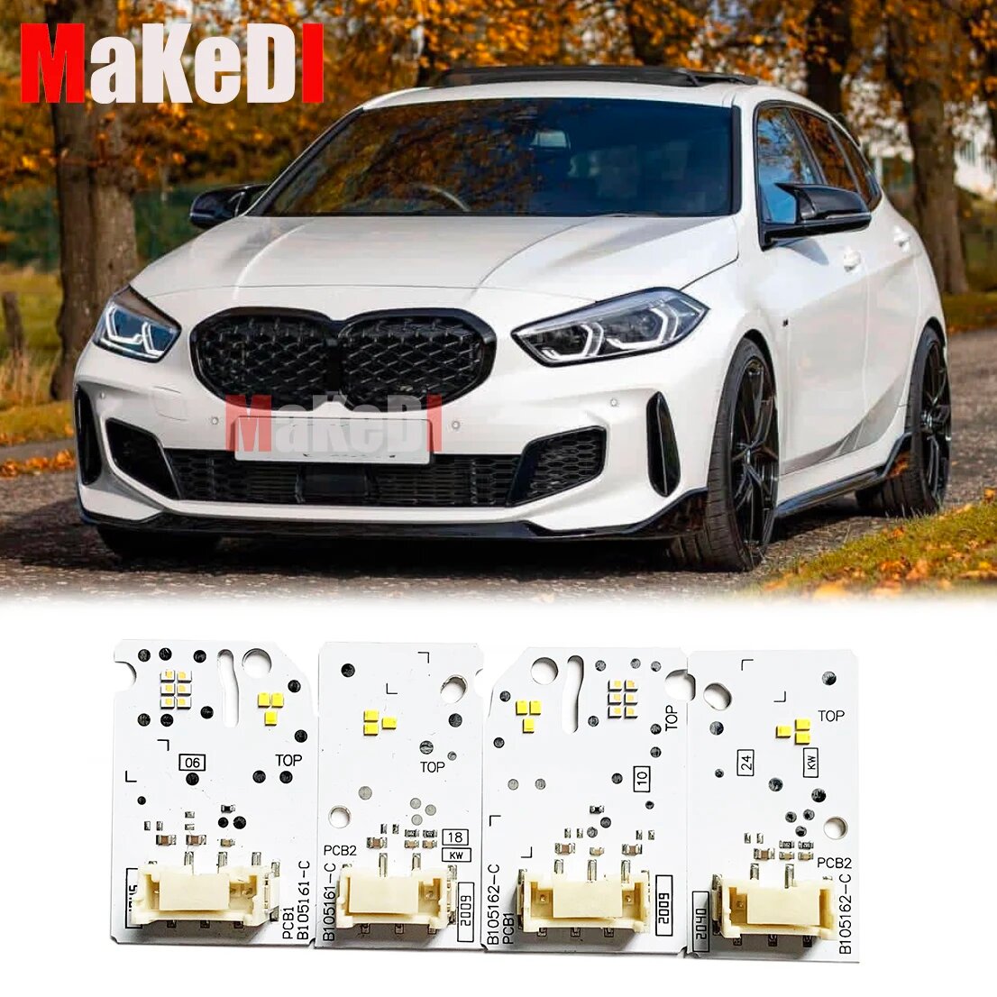 Белые доски для BMW серии 2, F40 F44 Gran Coupé 118i 218i M235iX, светодиодные фары дневного света, указатель поворота 63119448115 Set 4PCS