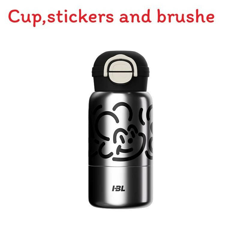 Детская изолированная бутылка для воды с нержавеющей сталью двойная трубка для питья для школы ежедневное использование серебро