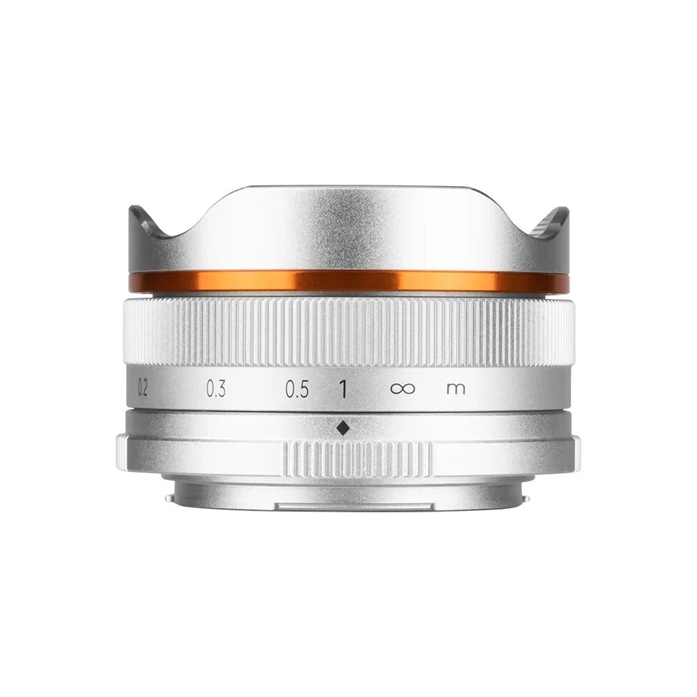 Brightin Star 10 мм F5.6 рыбий глаз объектив для Sony ZV-E10 A6400 Sony E-mount (APS-C), серебристый