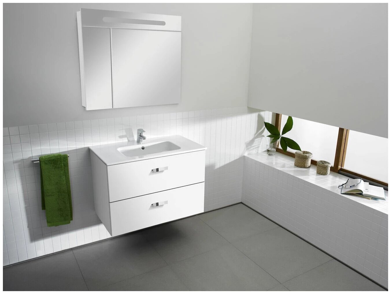 Тумба под умывальник Roca Victoria Nord (785х450х565) подвесная, белая ZRU9000032