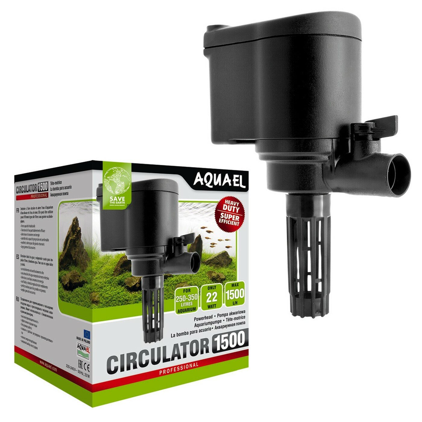 Помпа-циркулятор AQUAEL "Circulator 1500", для аквариумов, 22Вт, 1500л/ч, 1 шт