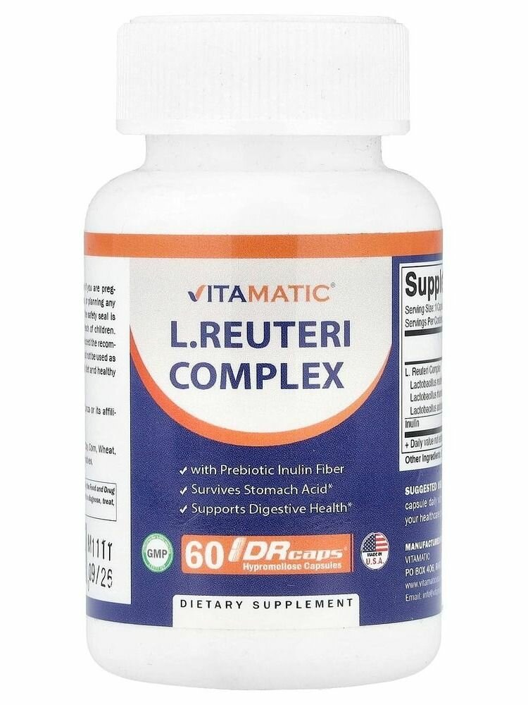 Комплекс L.Reuteri, 60 капсул с гипромеллозой DRcaps, Vitamatic