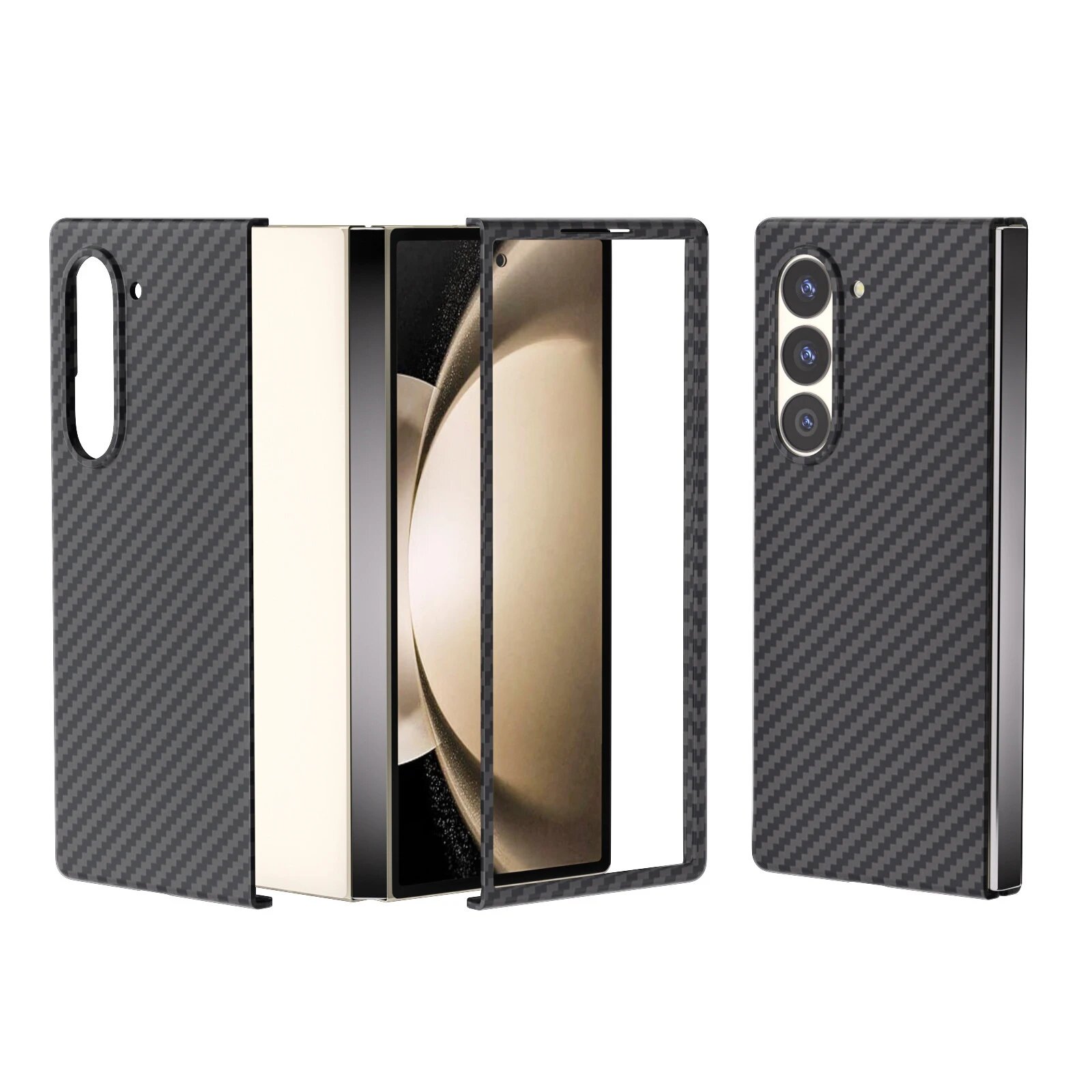 Чехол Galaxy Z Fold7, черный, карбон