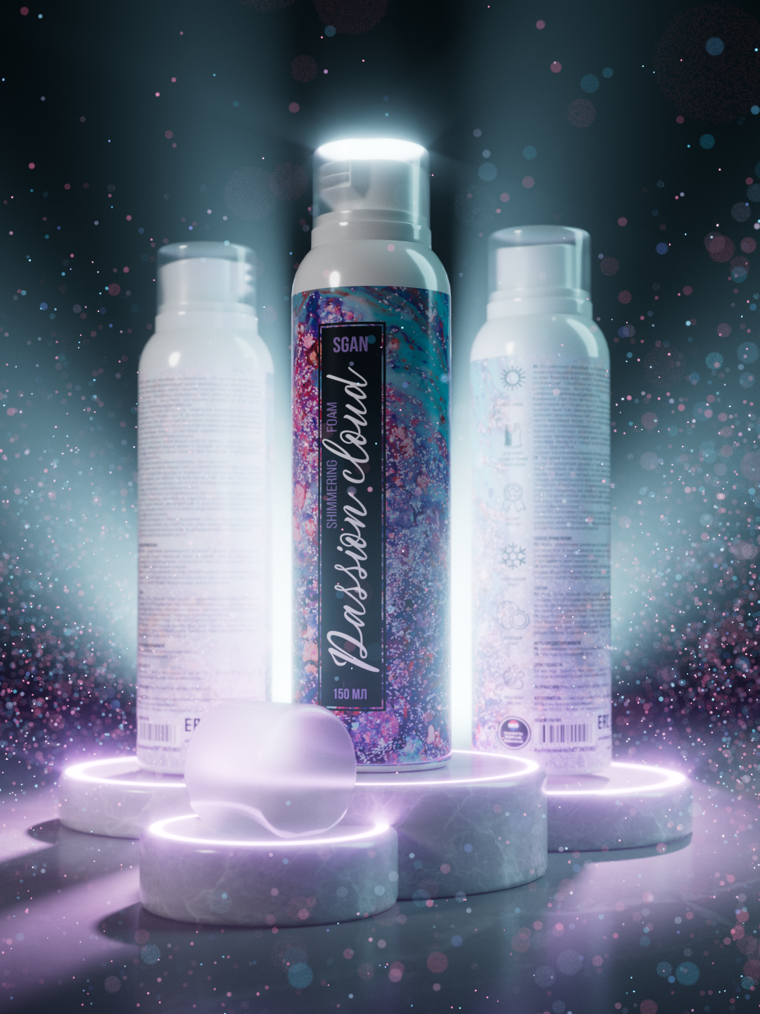 Шиммер для массажа с хрустящей пенкой Passion Cloud SGAN, 150 мл