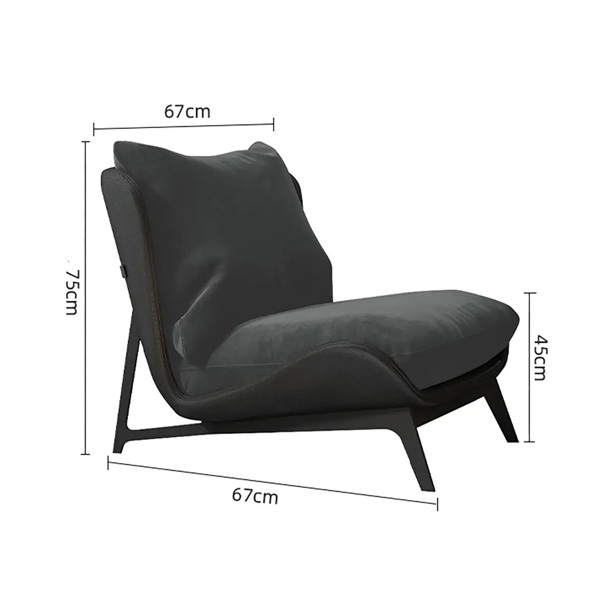 Компактное мягкое кресло без подлокотников Boston (цвет темно-серый)